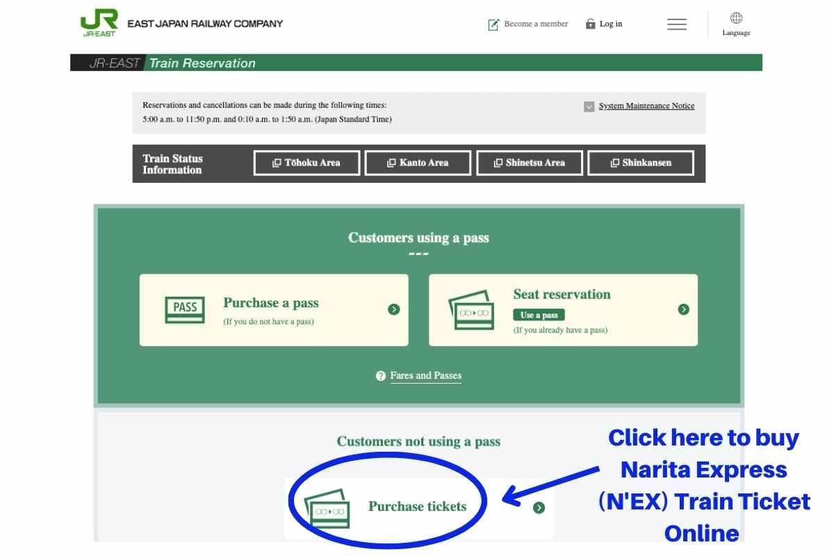 Narita Express (N'EX) Train Ticket - Step-By-Step Guide to Buy and Reserve Your Seat Online ...